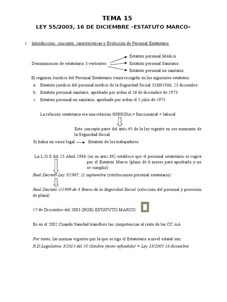 Esquema Estatuto Marco | PDF | Jubilación | Tiempo de trabajo