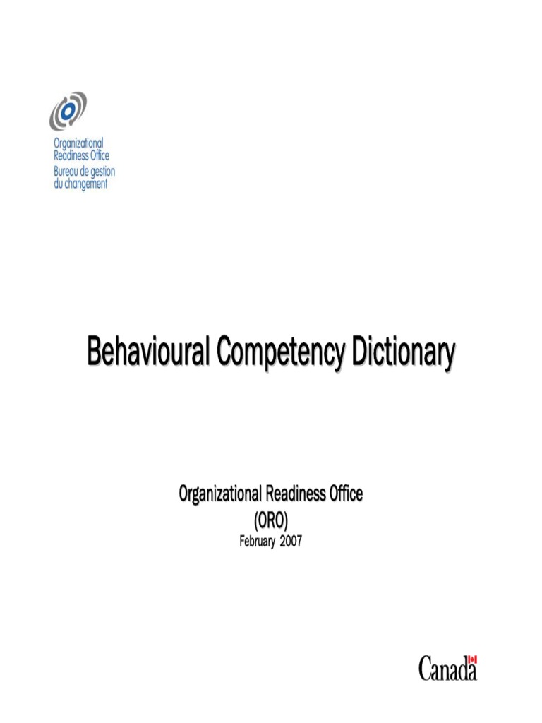 Competency Dictionary | PDF | Competence (Human Resources) | Strategic ...