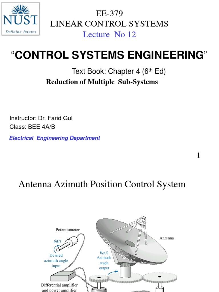 Lecture 12 Reduction Of Multiple Subsystems Pdf Control System