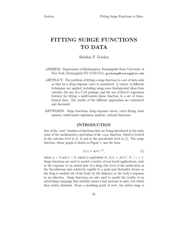 Surge | PDF | Regression Analysis | Function (Mathematics)