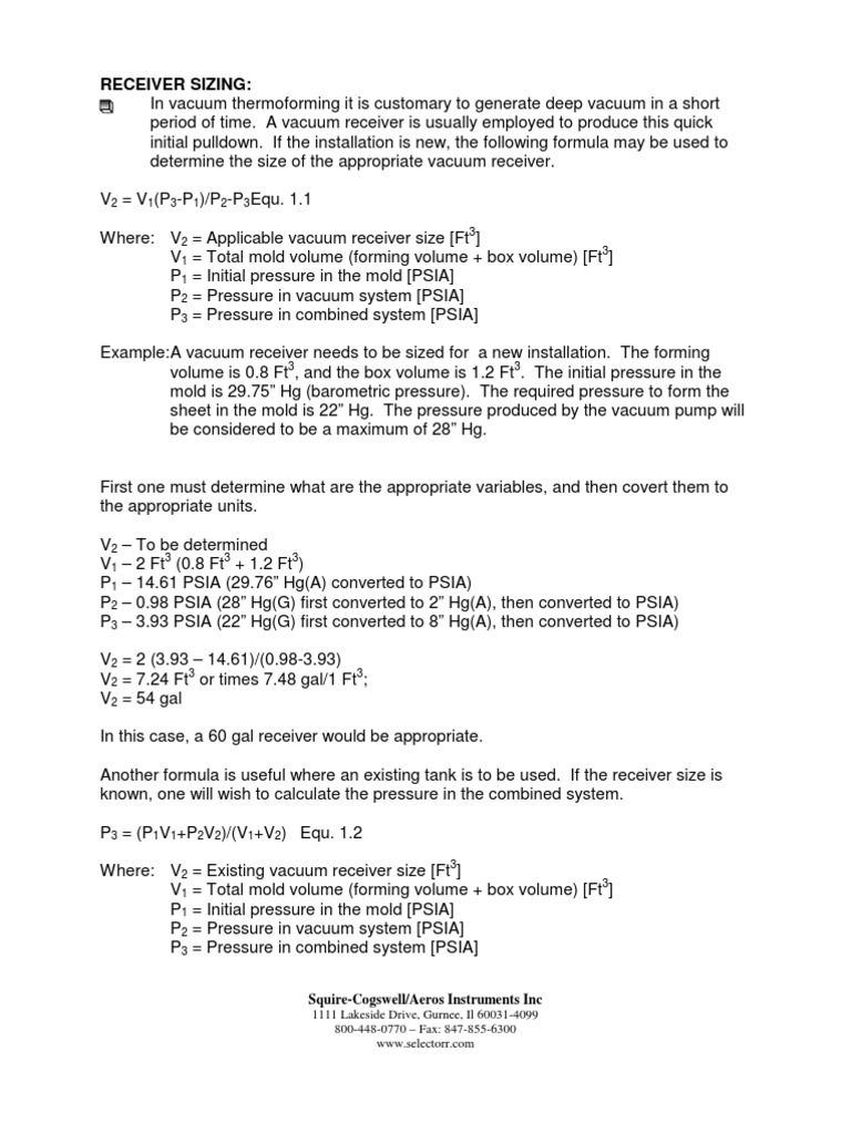 Vacuum Pump Sizing | PDF | Pump | Volume