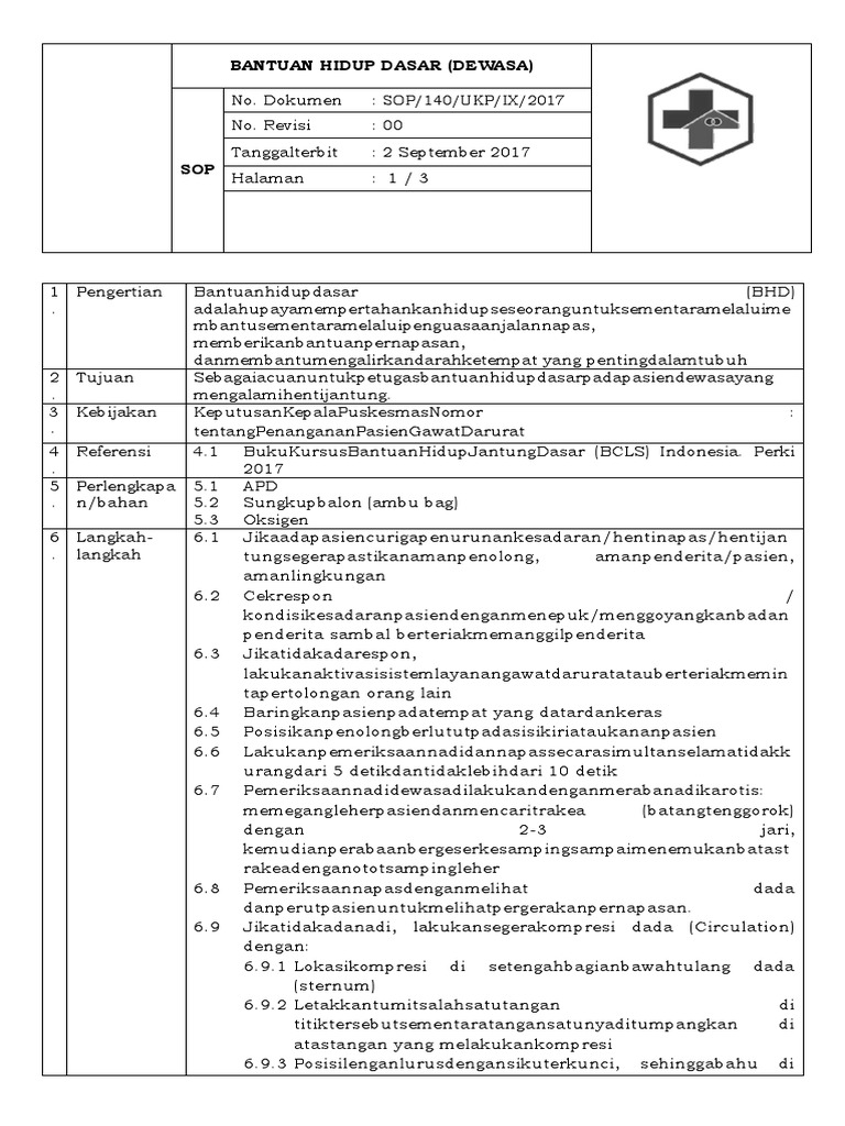 SOP BHD Dewasa | PDF