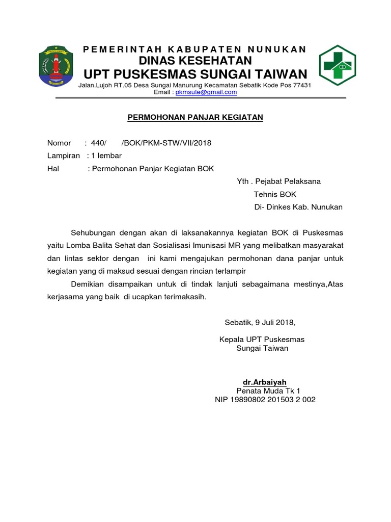Surat Permohonan Panjar | PDF