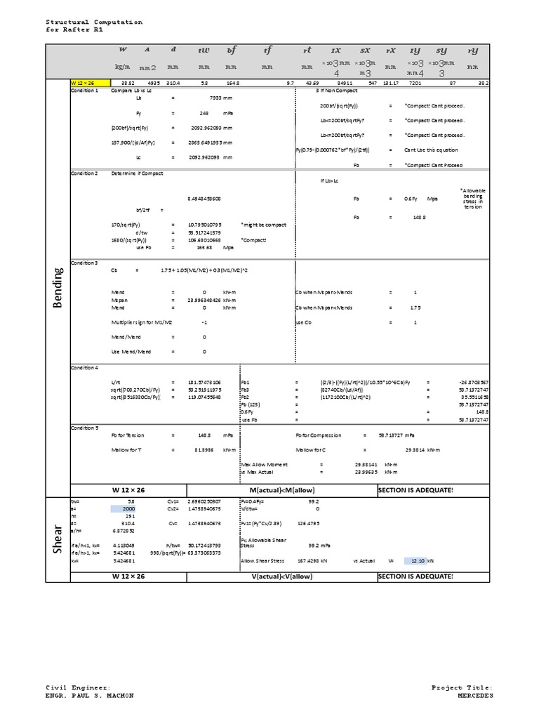 Steel Structural Analysis | PDF