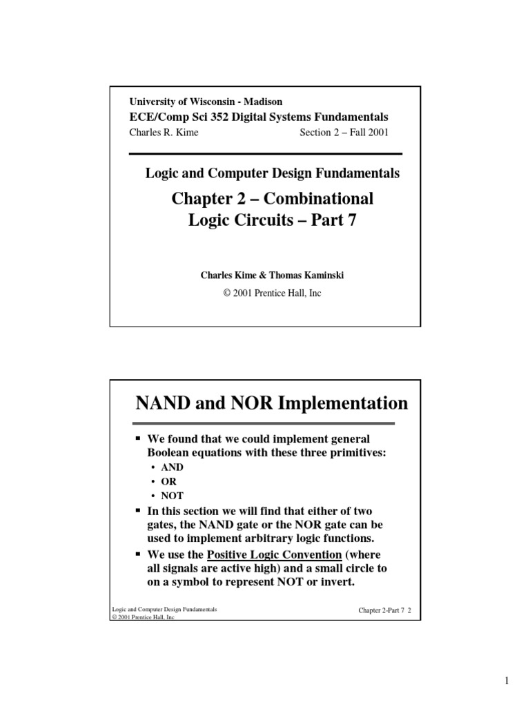 Nand Nor Implementation PDF | Download Free PDF | Logic Gate | Logic