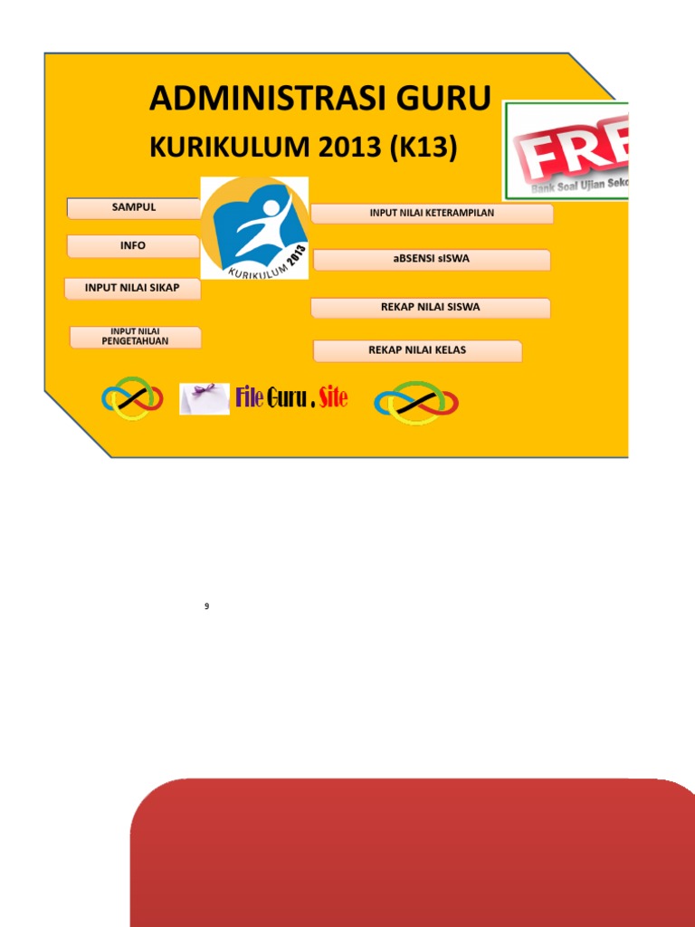 Administrasi Guru Kurikulum 2013 SD Format Excel | PDF