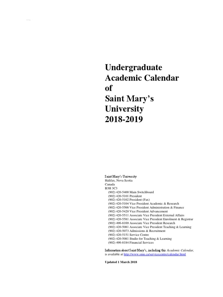 Academic Calendar 2018-2019v3 | PDF | University And College Admission ...