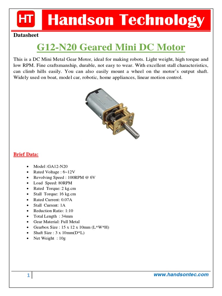 Ga12 N20 | PDF | Electric Motor | Transmission (Mechanics)