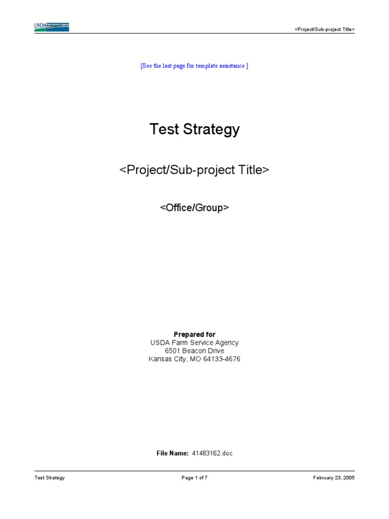 Testing Strategy for USDA Projects | PDF | Software Testing | Unit Testing