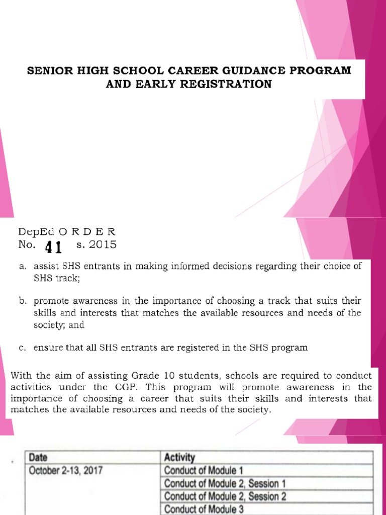 Career Guidance Week For Grade 10 - SY 2017 | PDF | Vocational ...
