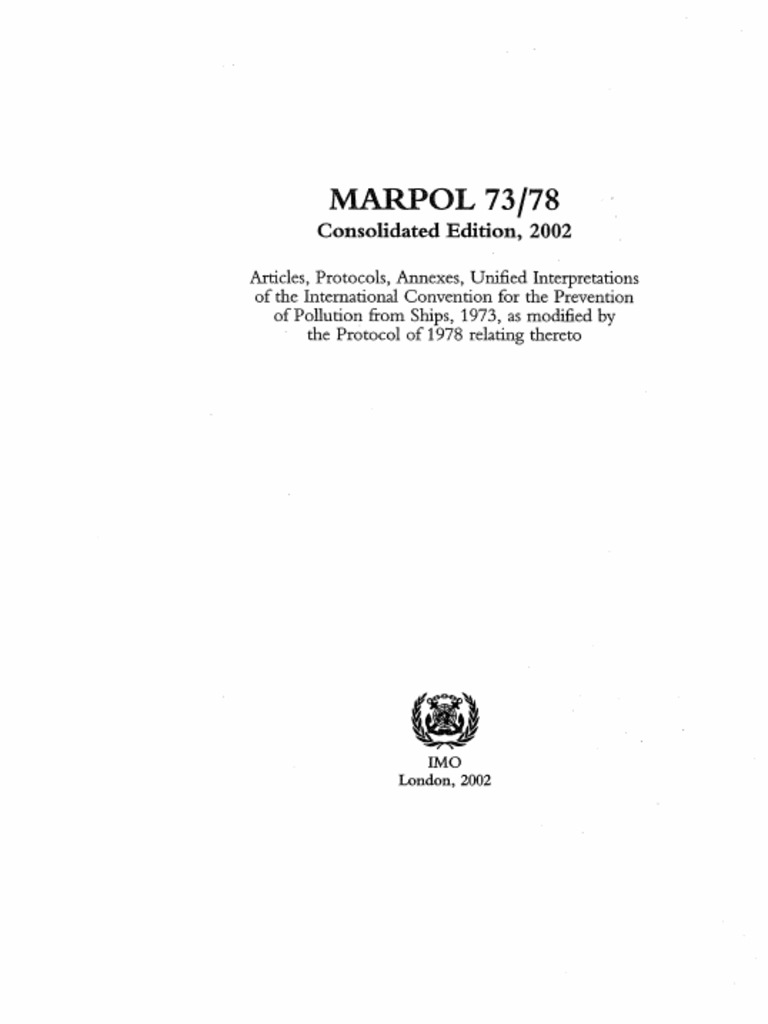Imo Marpol 73-78-2002 | PDF
