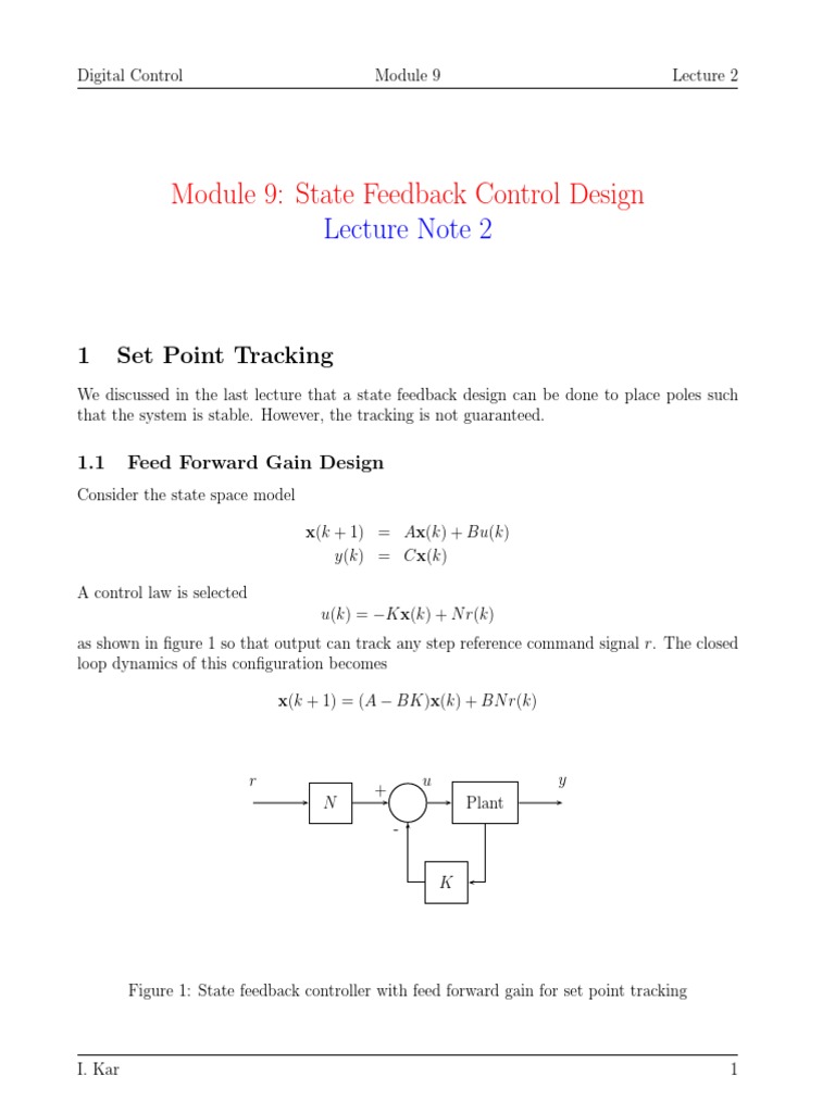Setpoint Tracking | PDF | Control Theory | Feedback