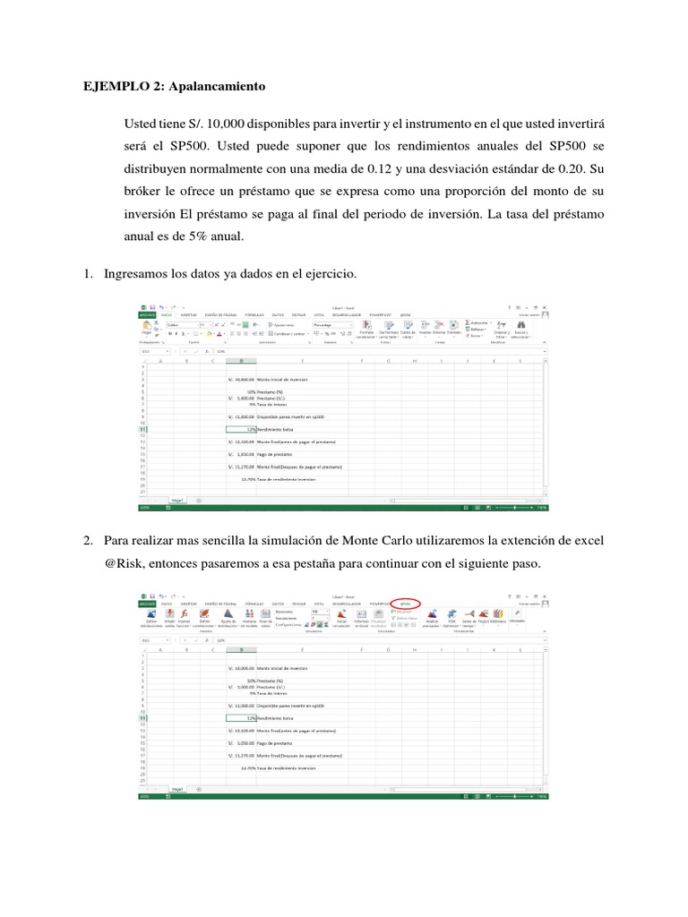 Simulacion de Monte Carlo - Ejemplo | PDF
