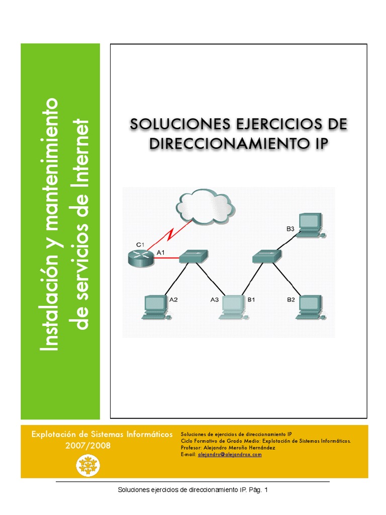Soluciones Ejercicios Direccionamiento Ip | PDF | Dirección IP | Protocolos de internet