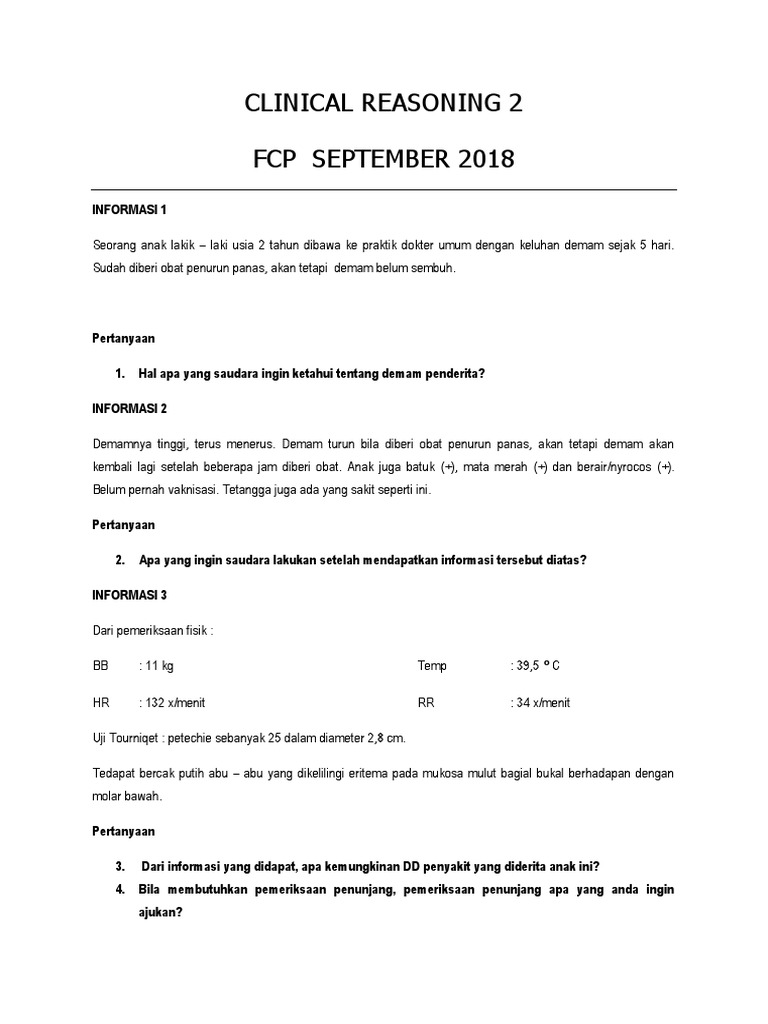 Clinical Reasoning 2 | PDF
