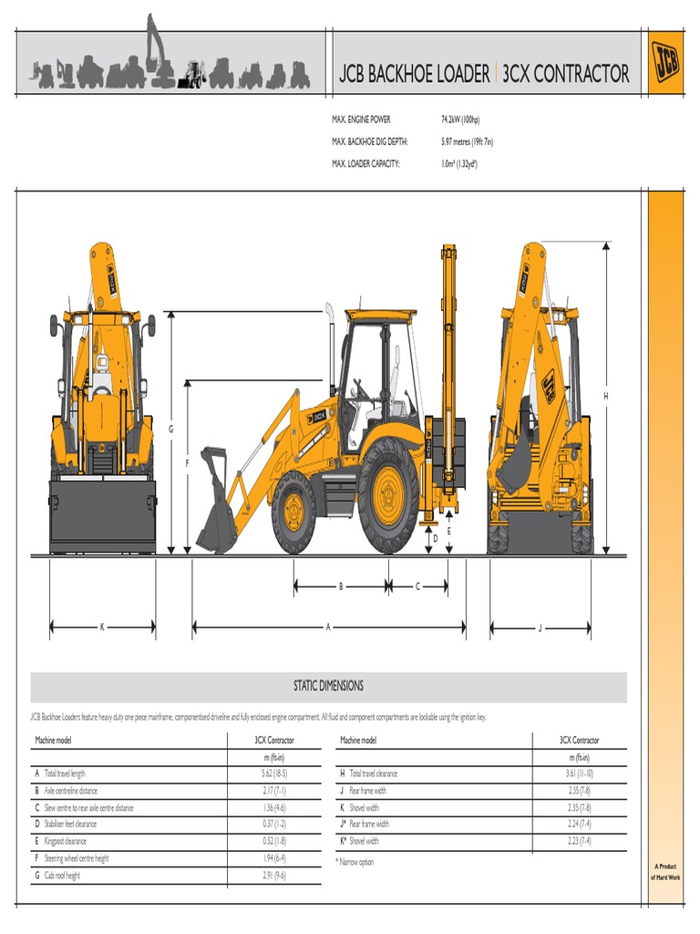 JCB 3CX, 4CX Eco Backhoe Loader PDF Specification PDF, 58% OFF