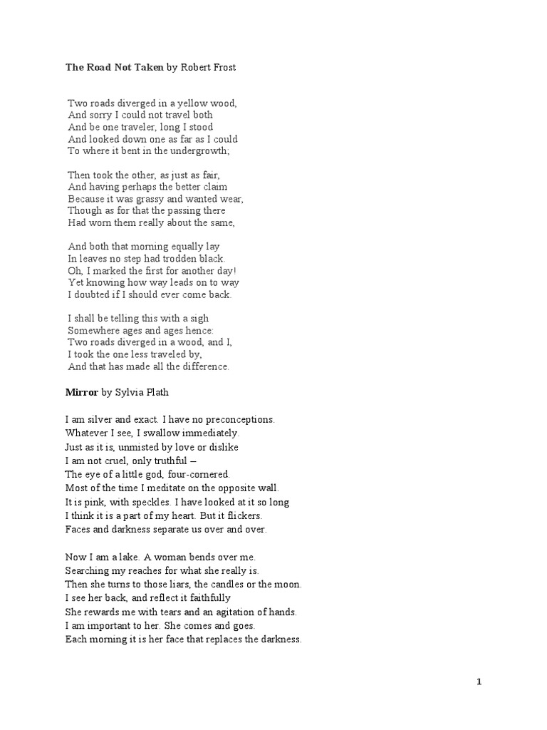 The Road Not Taken by Robert Frost | PDF