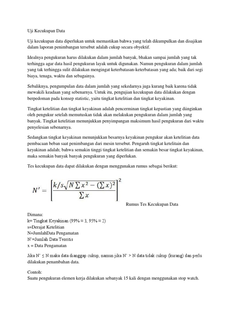 Uji Kecukupan Data | PDF
