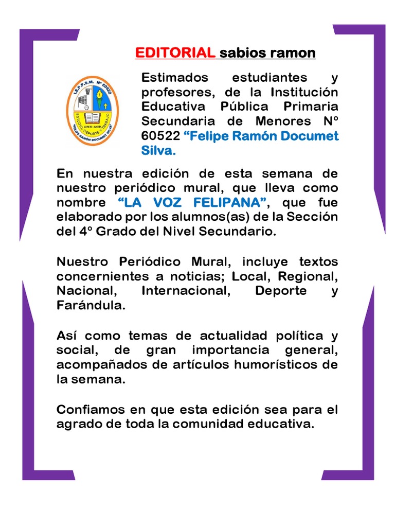 Editorial Periodico Mural | PDF