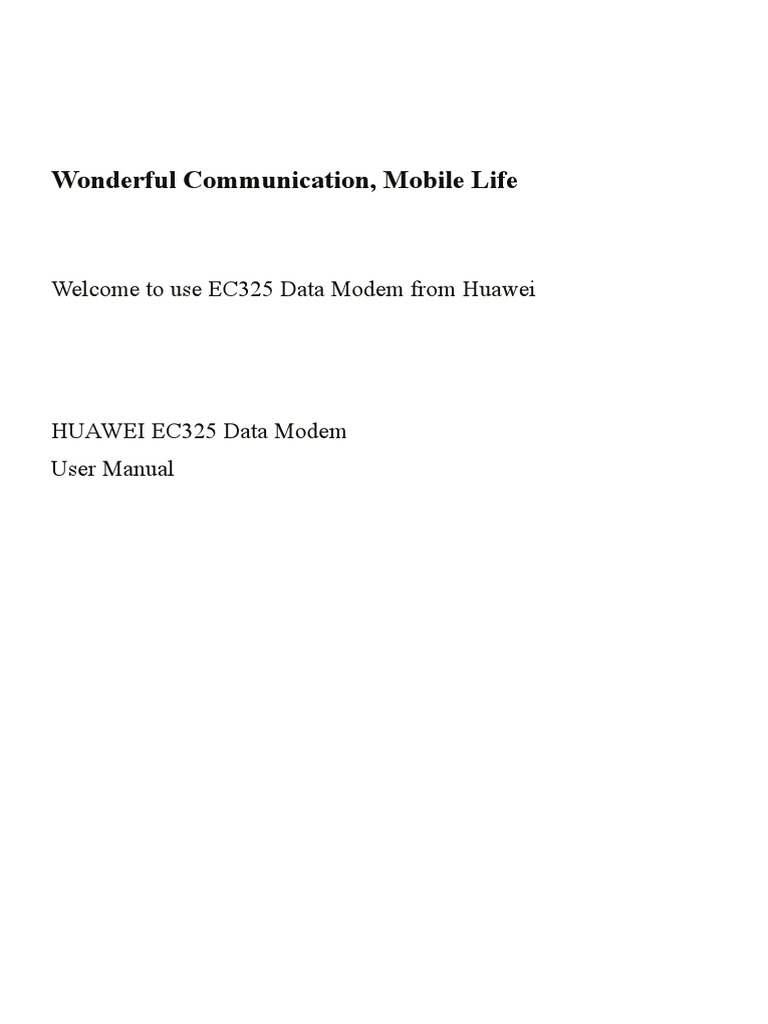 EC325 Data Modem User Manual | PDF | Computer File | Operating System