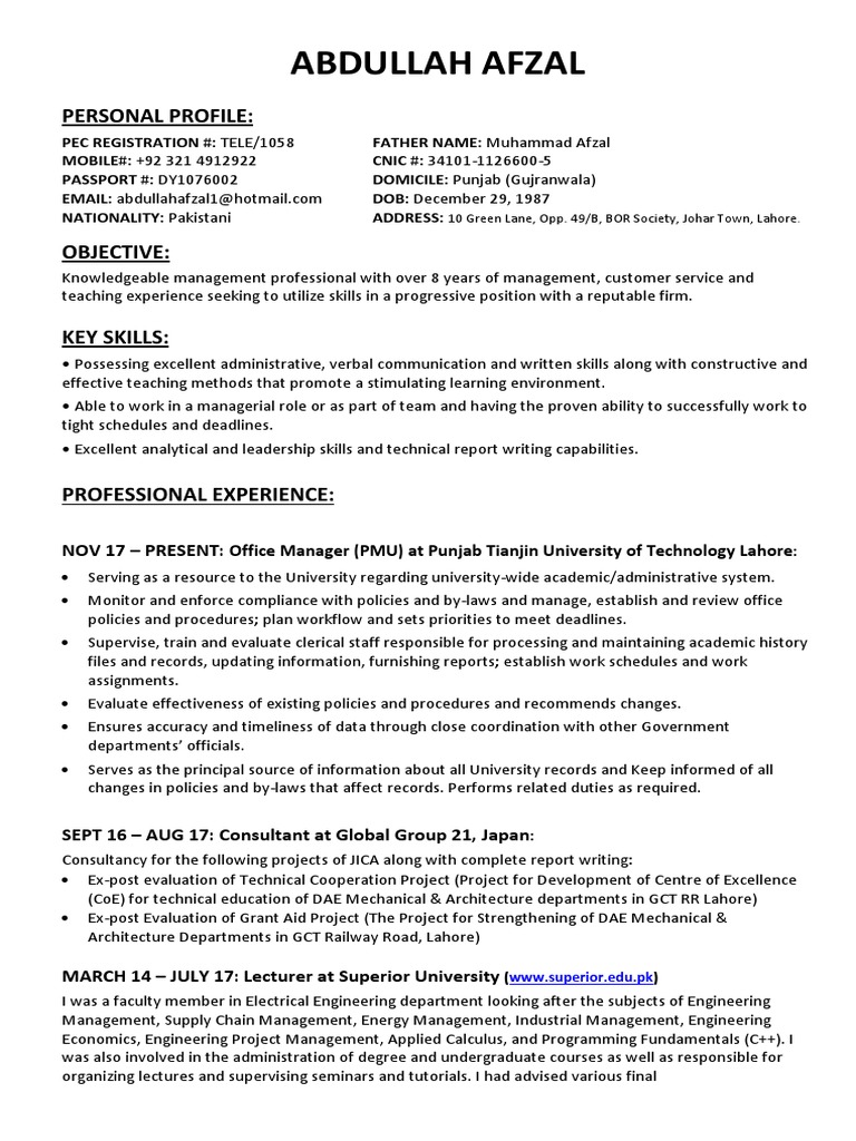 Abdullah Resume PDF | PDF | Engineering | University