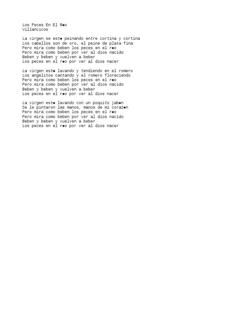 Letra Villancico Los Peces en El Río | PDF