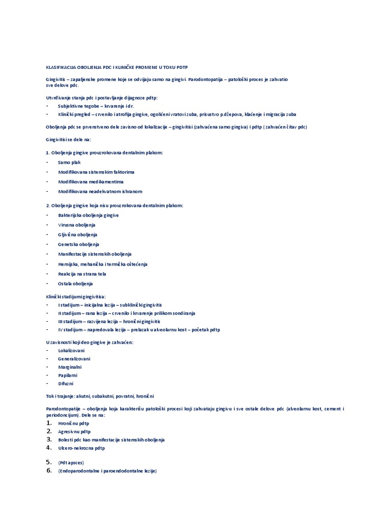 Parodontologija Skripta | PDF