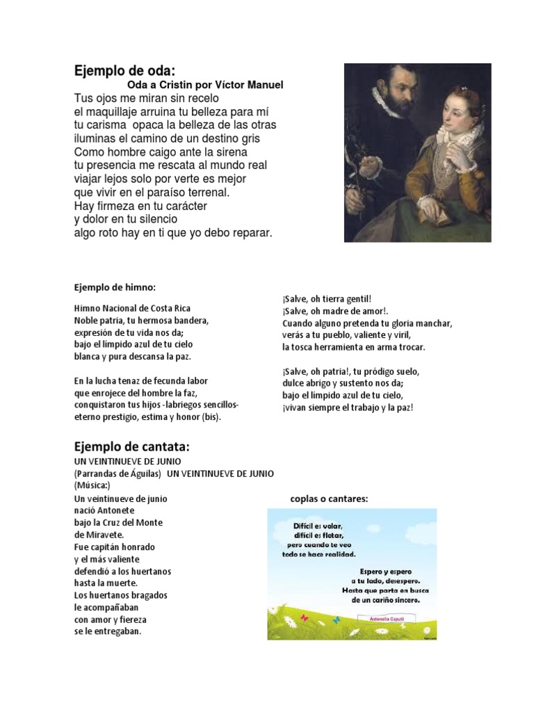 Ejemplos De Oda Poemas