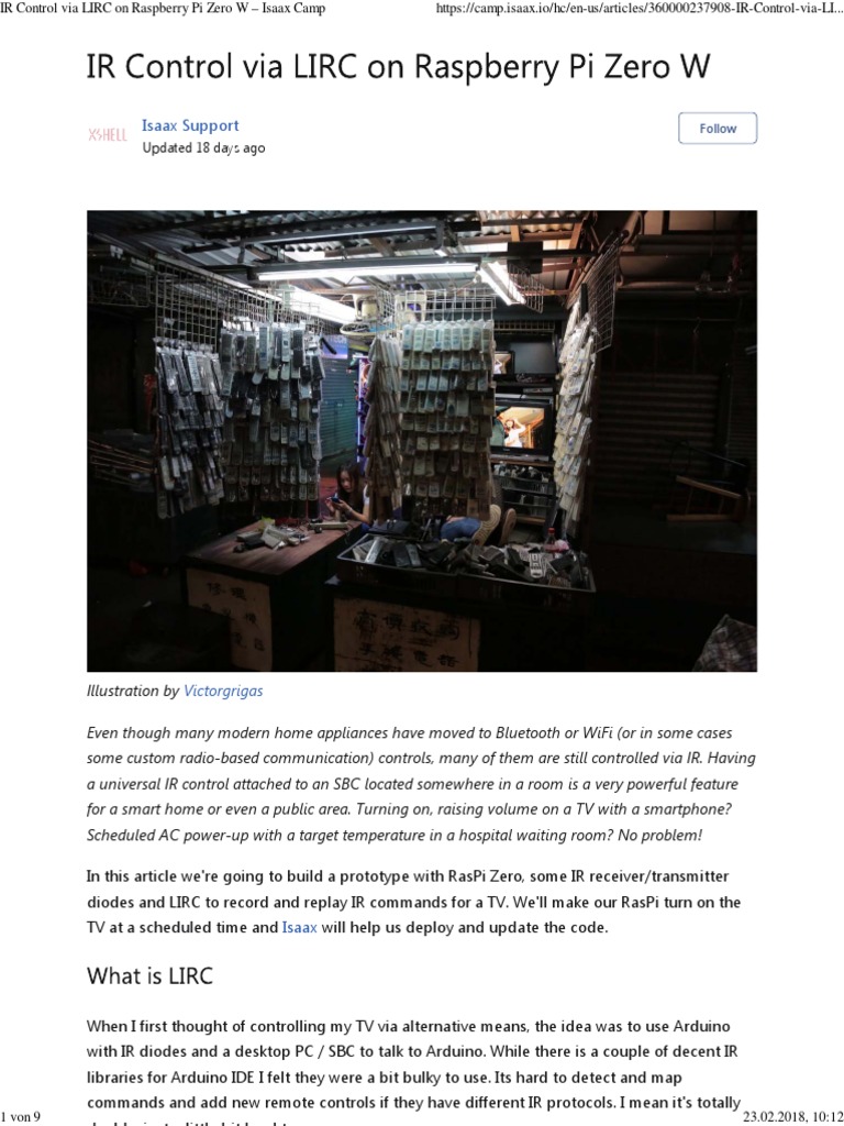 IR Control Via LIRC On Raspberry Pi Zero W - Isaax Camp | PDF | Remote Control | Sudo