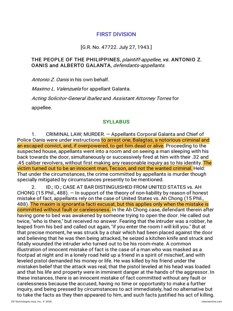 People vs. Oanis | PDF | Crime & Violence | Crime Thriller