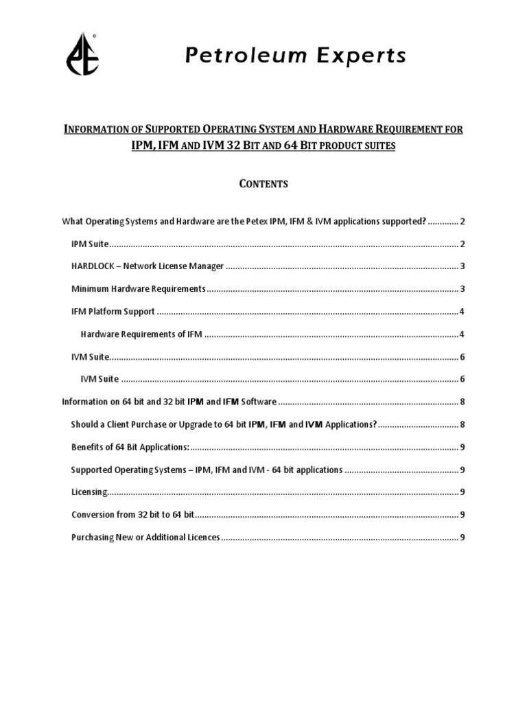 IPM System Requirements | Download Free PDF | 64 Bit Computing | Operating System