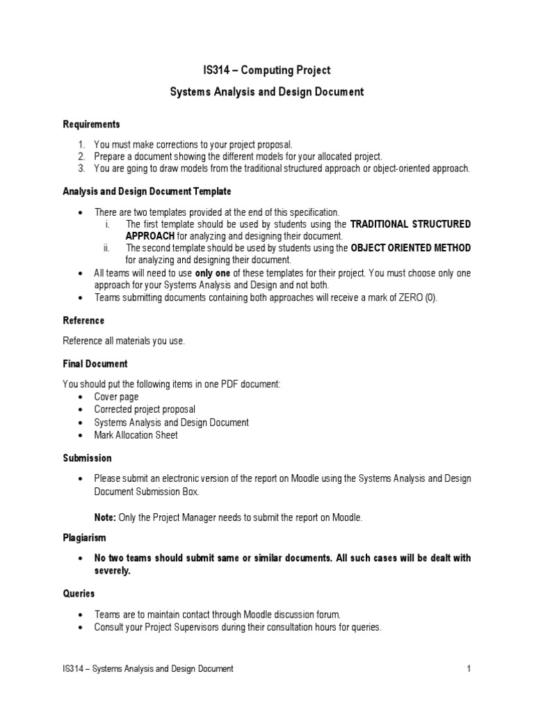 Systems Analysis and Design - Template | PDF | Use Case | Design