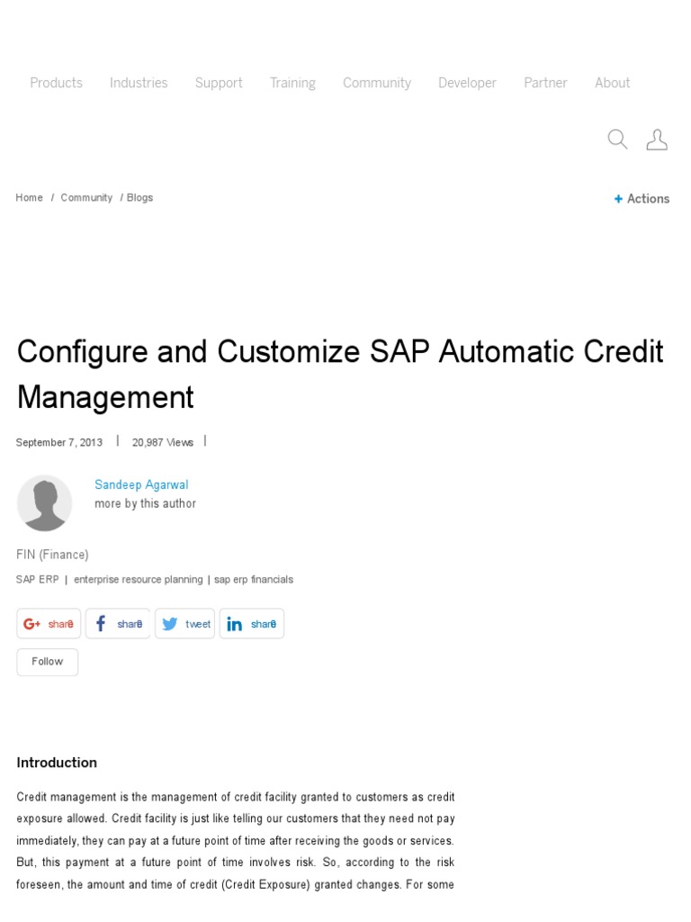 FD32 - Configure and Customize SAP Automatic Credit Management | PDF ...