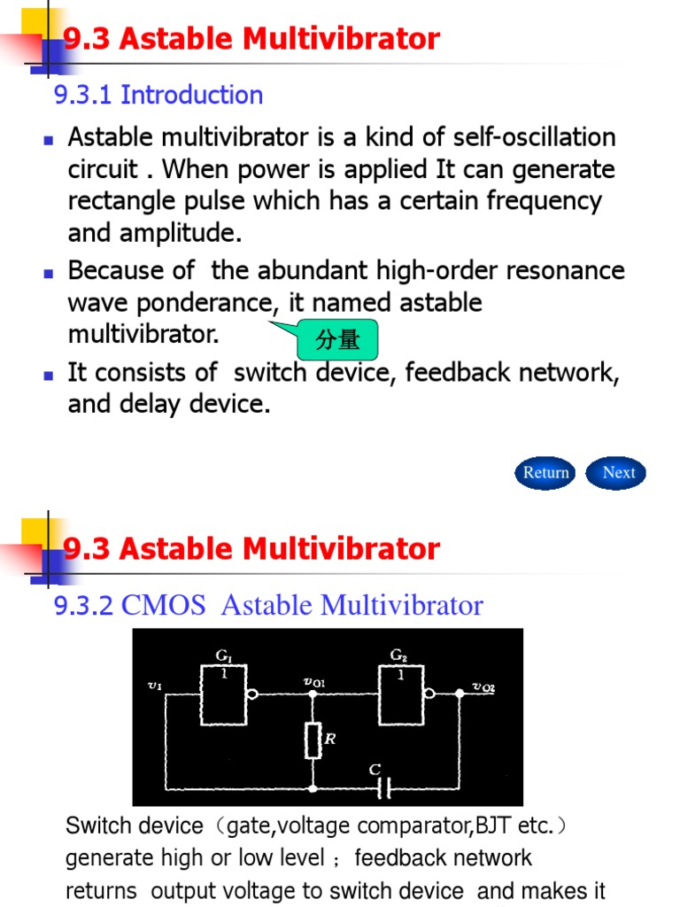 9.3 Astable Multivibrator: Return Next | PDF | Electrical Circuits ...
