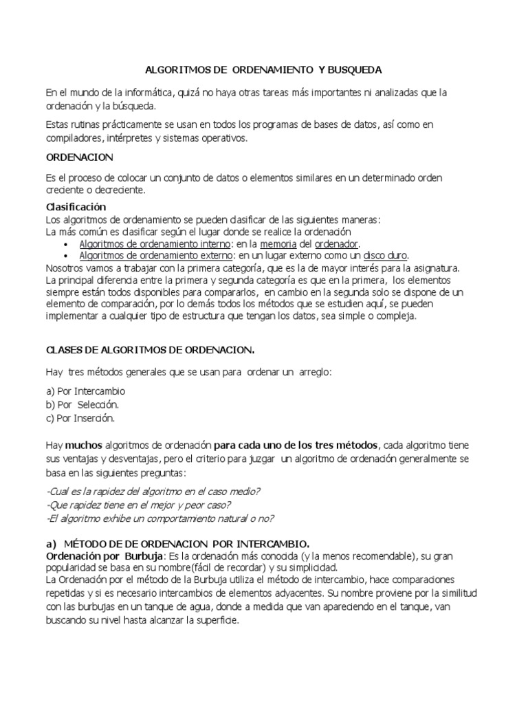 Metodos de Ordenamiento Visual Basic | PDF | Algoritmos | Ciencias de ...