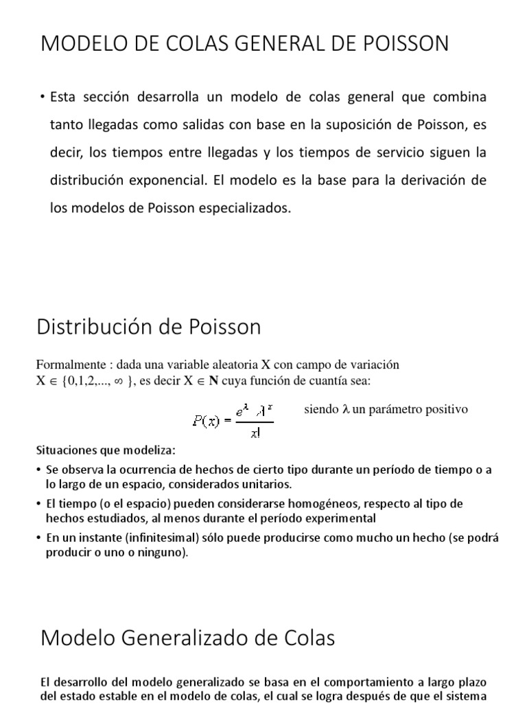 Modelo de Colas General de Poisson | PDF