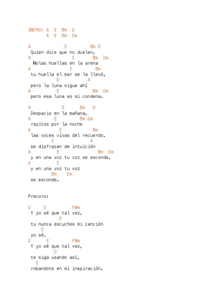 Bacilos Caraluna Acordes y Letra PDF | PDF