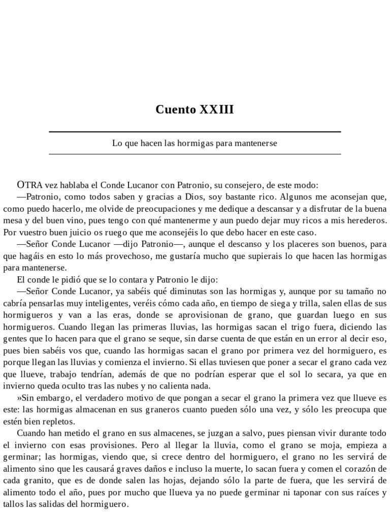 El Conde Lucanor | PDF | Hormiga