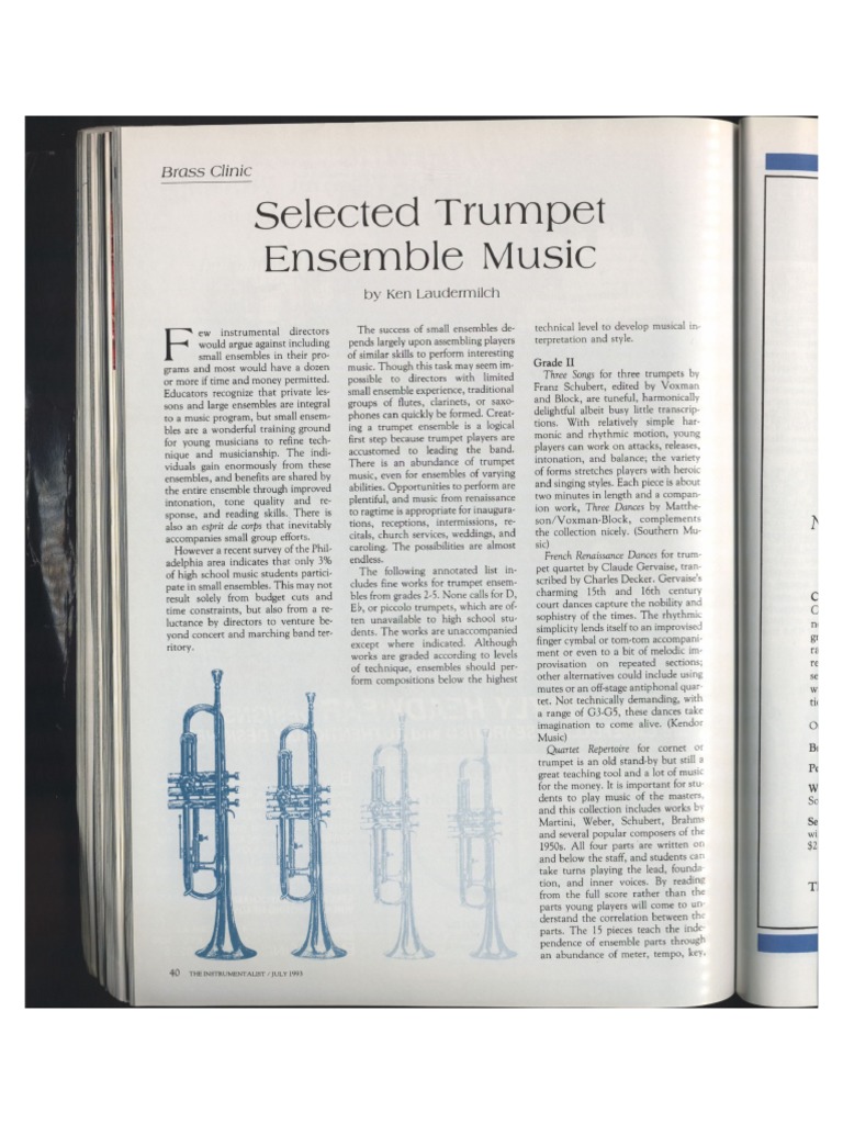 Trumpet Ensemble Repertoire | PDF