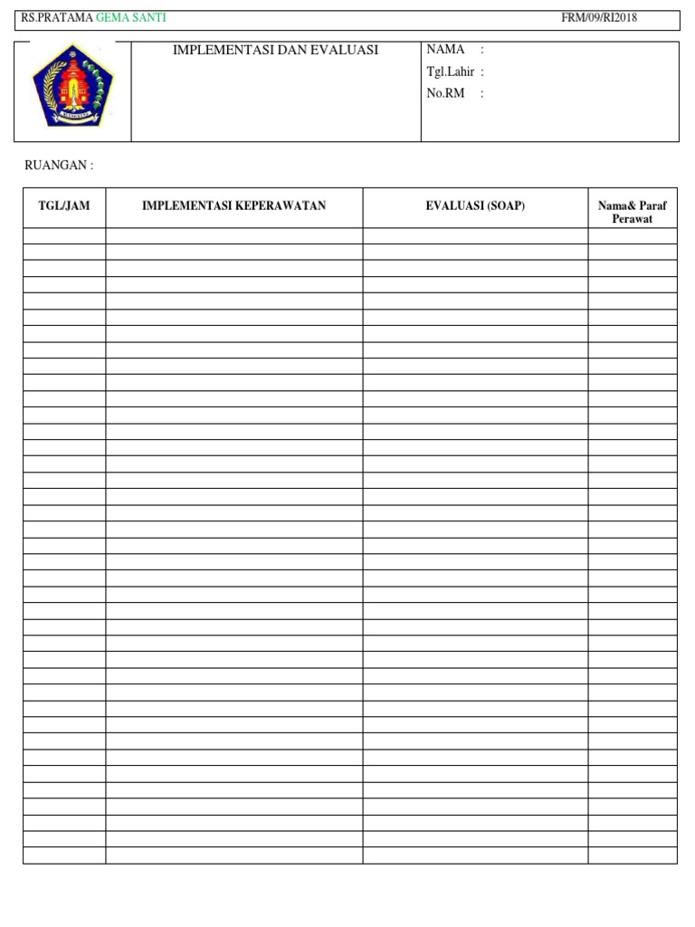 Implementasi Dan Evaluasi: Nama: TGL - Lahir: No - RM | PDF