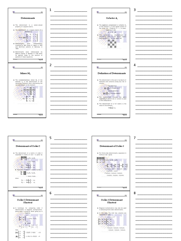 Determinants | PDF | Determinant | Algorithms