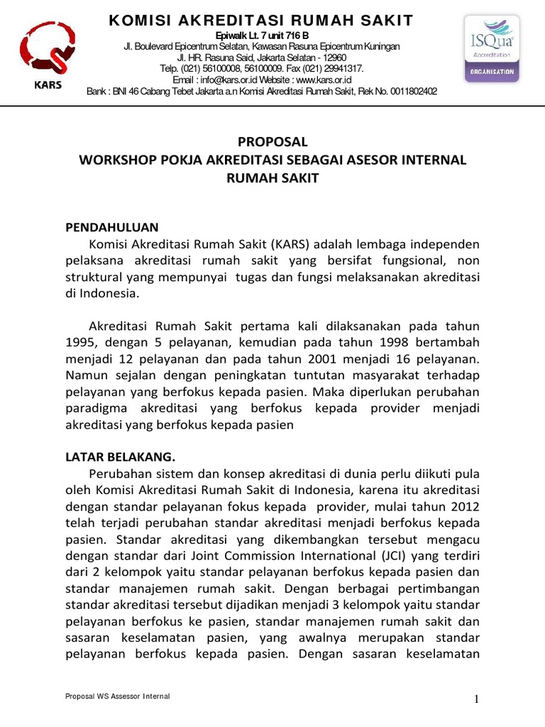 Proposal WS Asesor Internal RS PDF | PDF