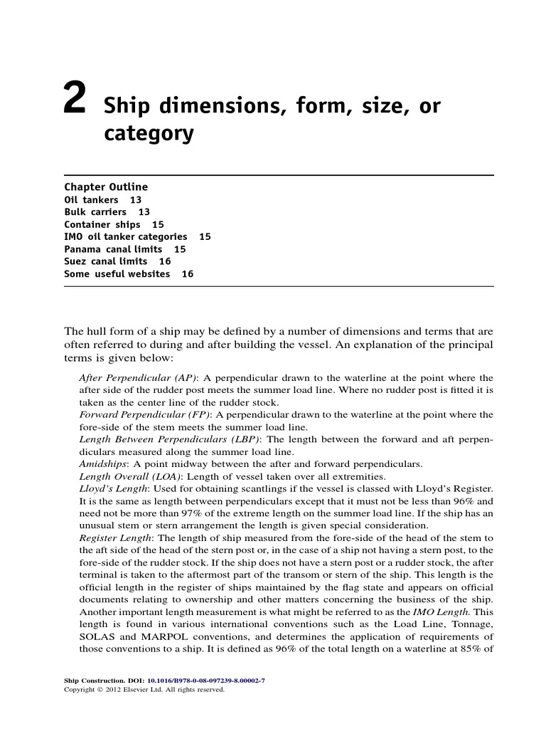 02 - Ship Dimensions, Form, Size, or Category | Download Free PDF | Oil ...