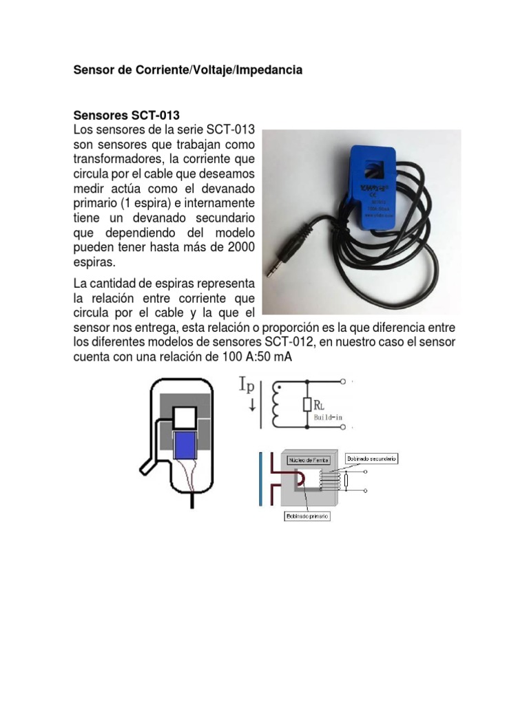 Sensor de Corriente | PDF | Corriente eléctrica | Transformador