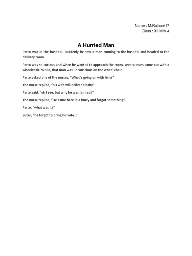 A Hurried Man PDF | PDF