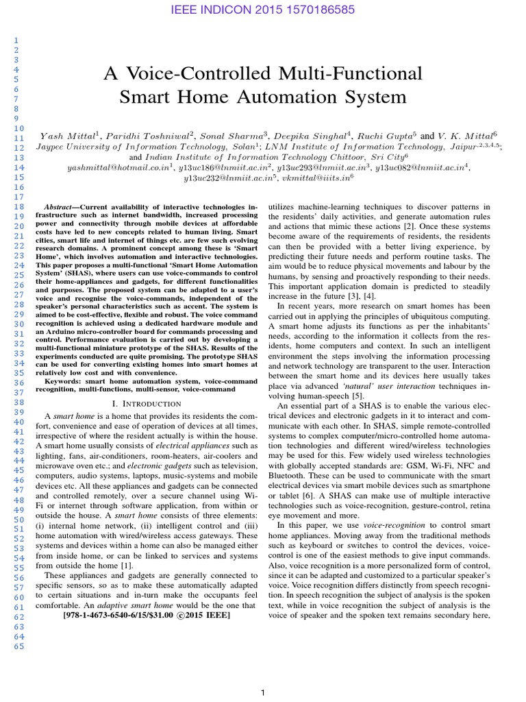A Voice Controlled Multi Functional Smart Home Automation System ...