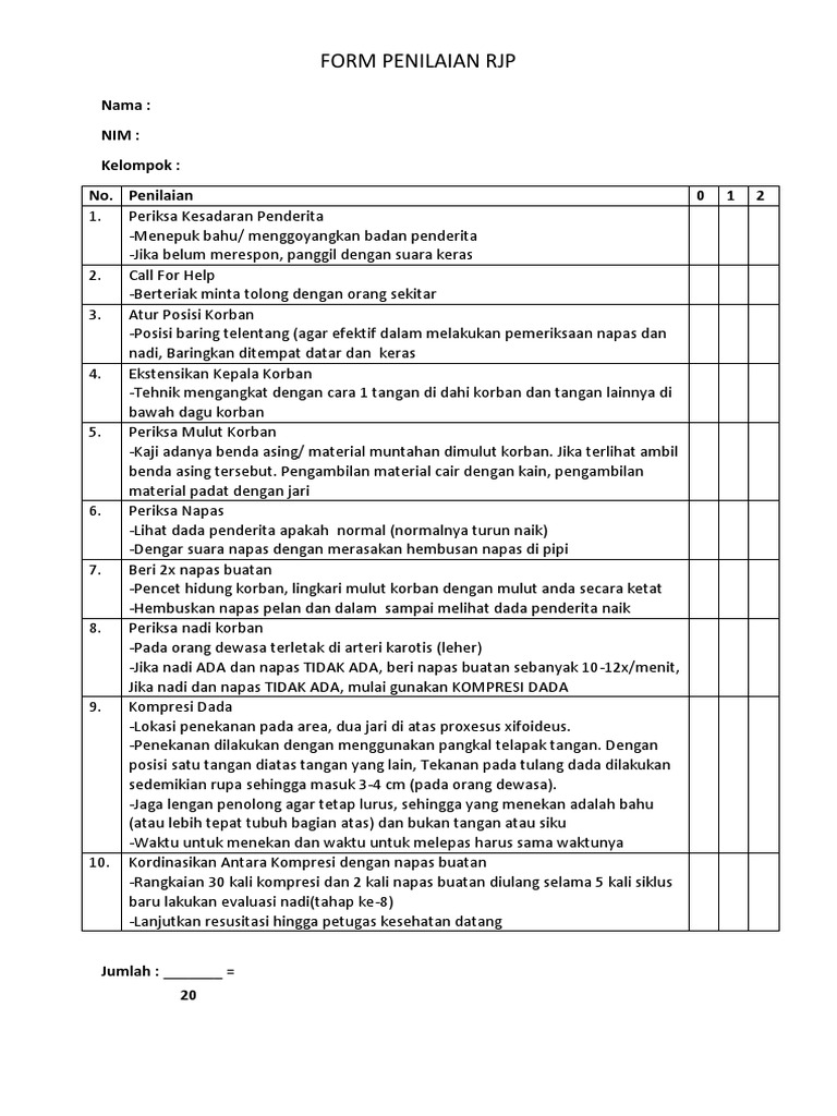 Form Penilaian RJP | PDF