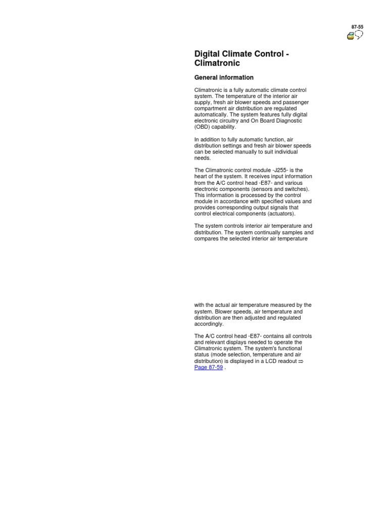 Climatronic Control Module -J255- Overview | PDF | Air Conditioning ...