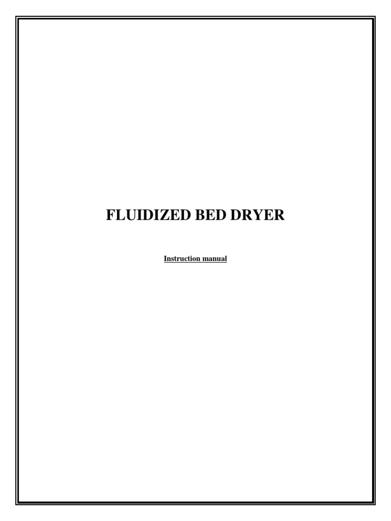 Fluidized Bed Dryer Appratus | PDF | Fluidization | Clothes Dryer