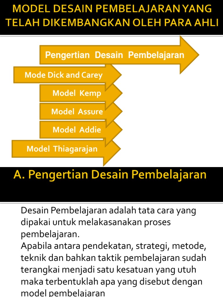 Model-Model Desain Pembelajaran dan Penerapannya | PDF